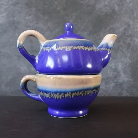 Vintage | Dining | Vintage Handmade Signed Art Pottery Teapot Cup ...